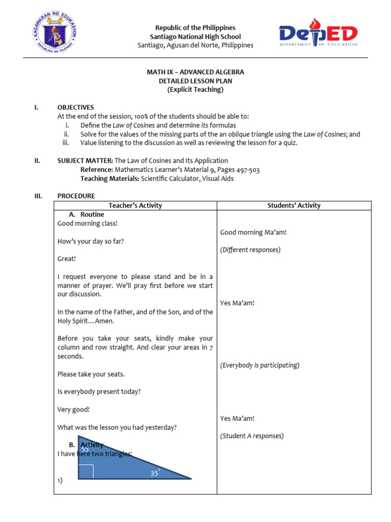 Teaching Demonstration LP2 | PDF | Triangle | Euclidean Plane Geometry
