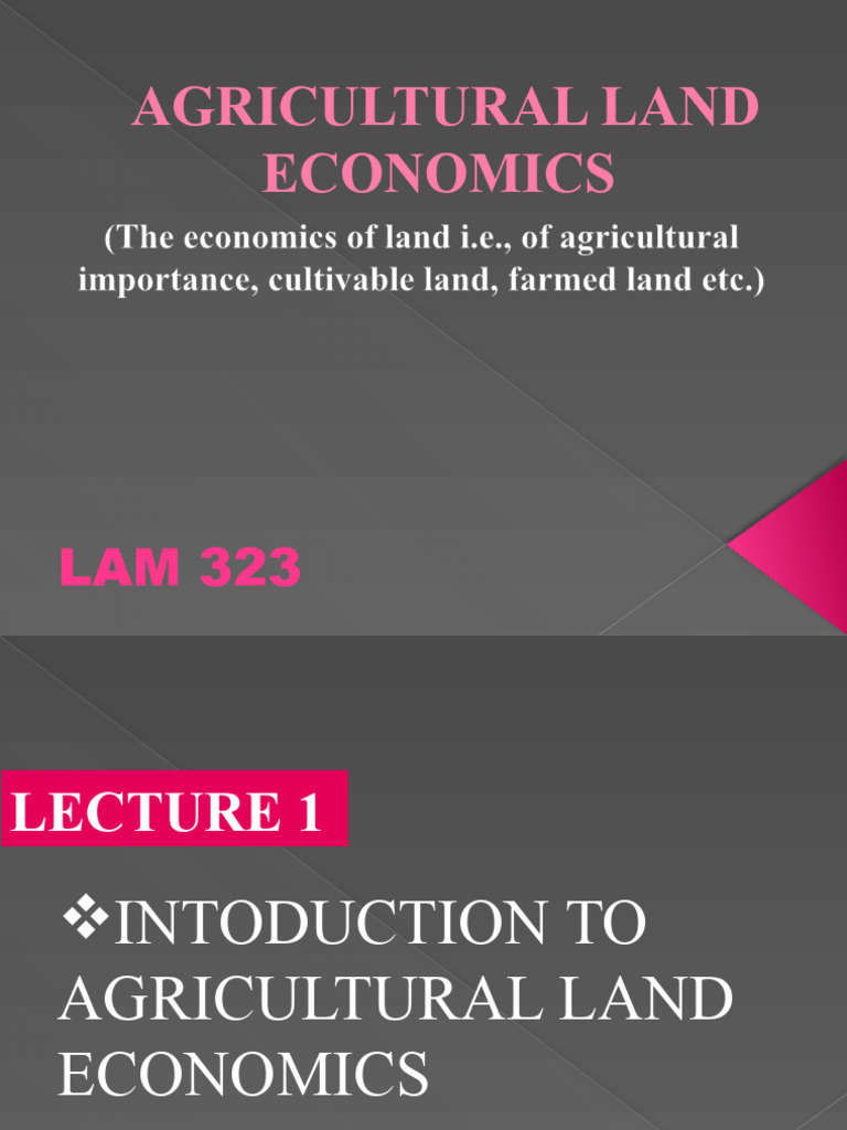 Agricultural Land Economics | PDF | Supply (Economics) | Demand