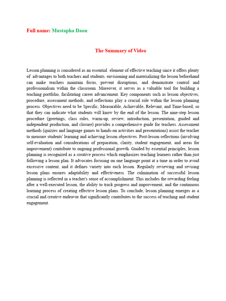 Video Summary | PDF