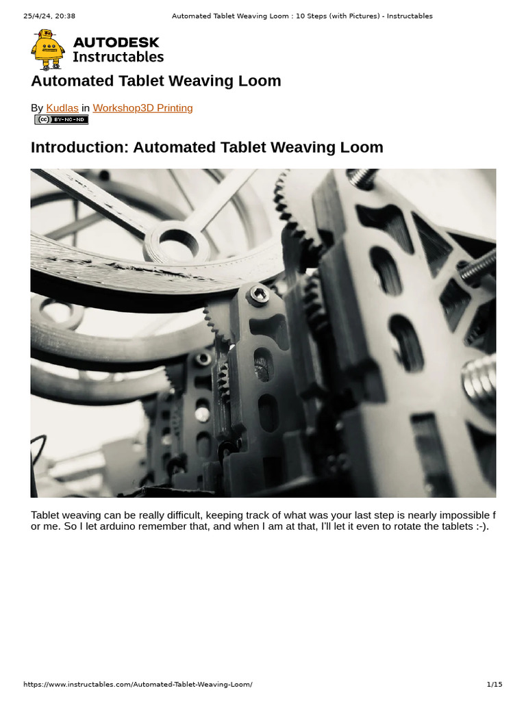 Automated Tablet Weaving Loom Guide | PDF | Weaving | Loom
