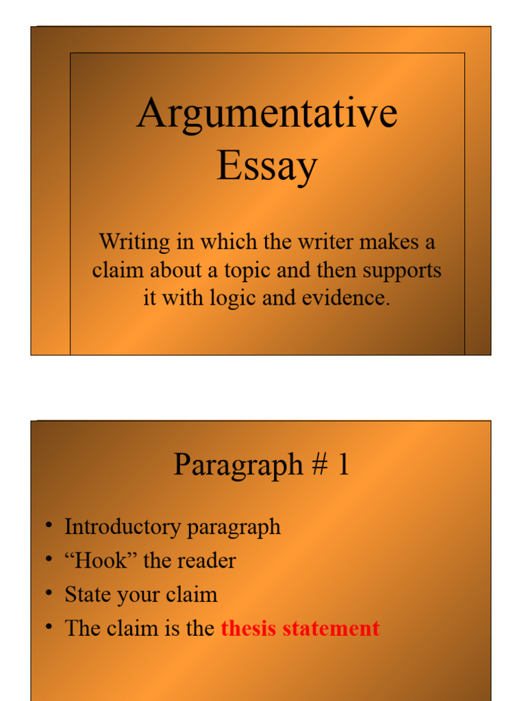 Argumentative Essay | PDF | Argument | Reason