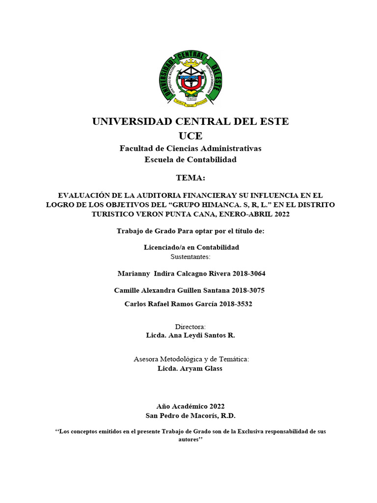 Auditoría Financiera en Grupo Himanca | PDF | Auditoría | Business