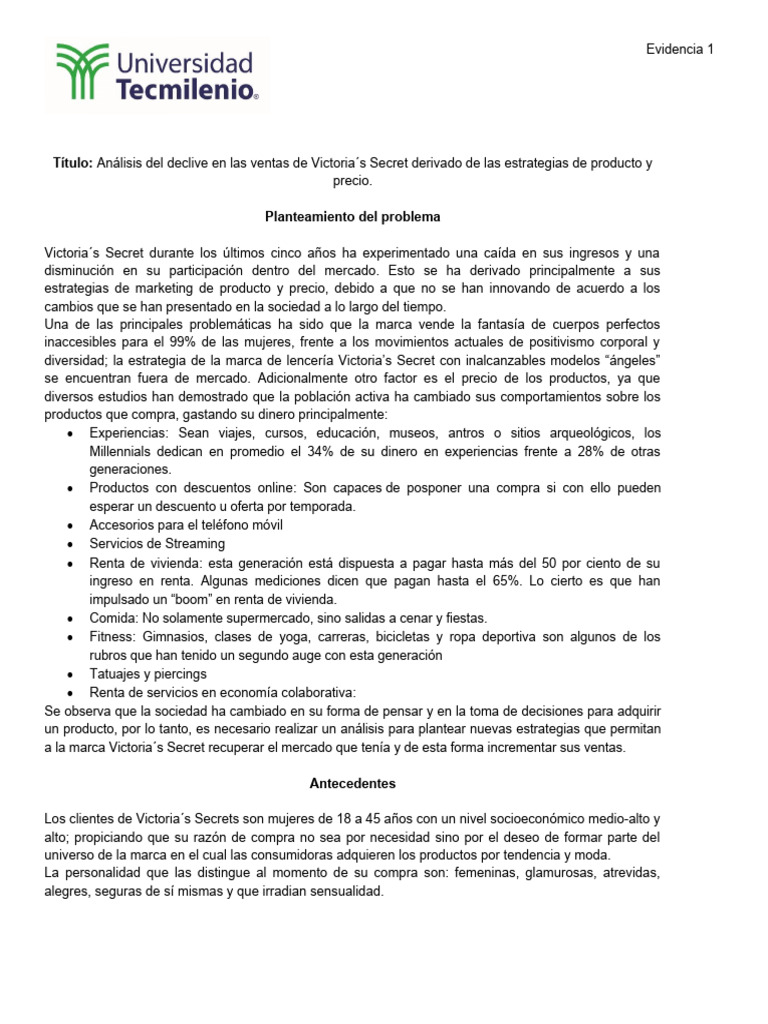 Declive de Ventas en Victoria's Secret | PDF | el secreto de Victoria ...