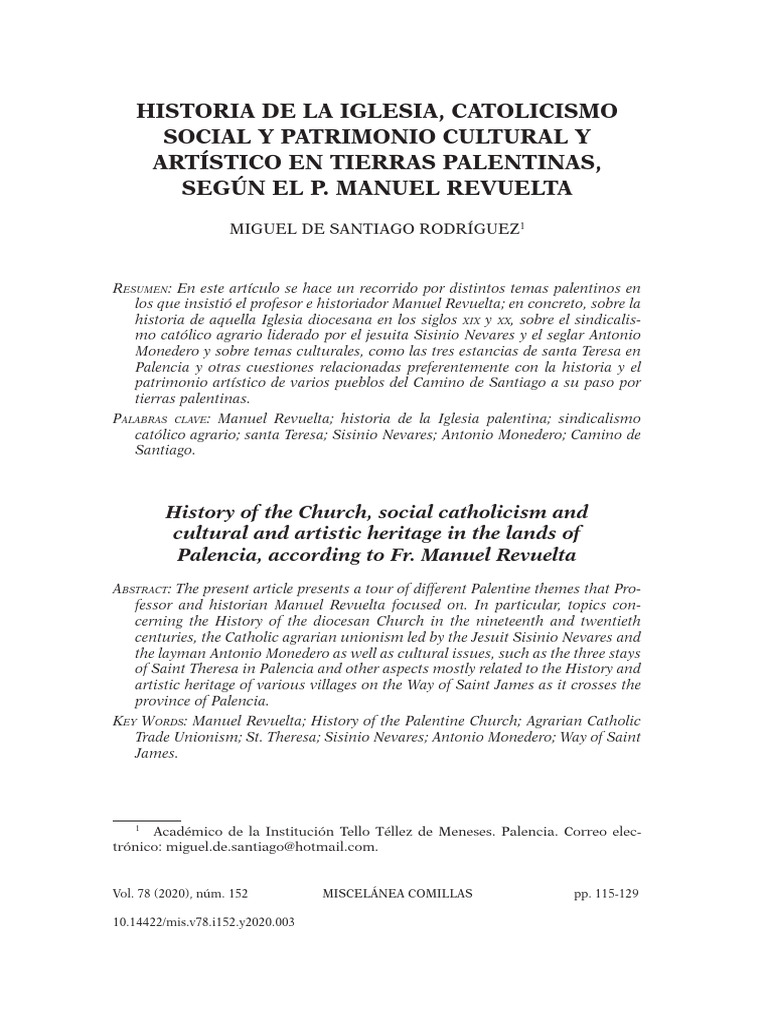 Historia de La Iglesia, Catolicismo Social y Patrimonio Cultural y ...