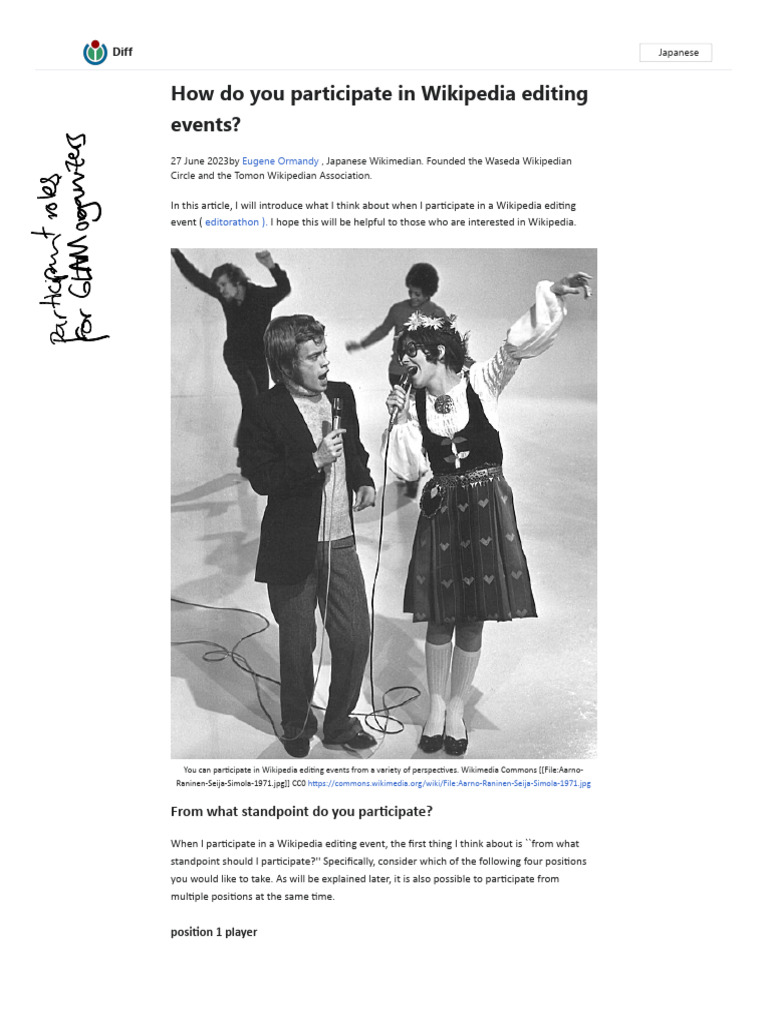 How to Join Wikipedia Editing Events | PDF | Wikipedia | Creative ...