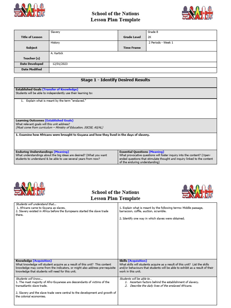 Kartick WK3 His G8 T2 Journal | PDF | Educational Assessment | Atlantic Slave Trade