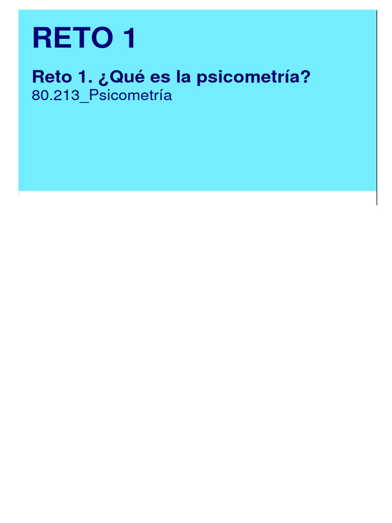 Enunciado RETO1 IBE-4 | PDF | Sicología | Evaluación