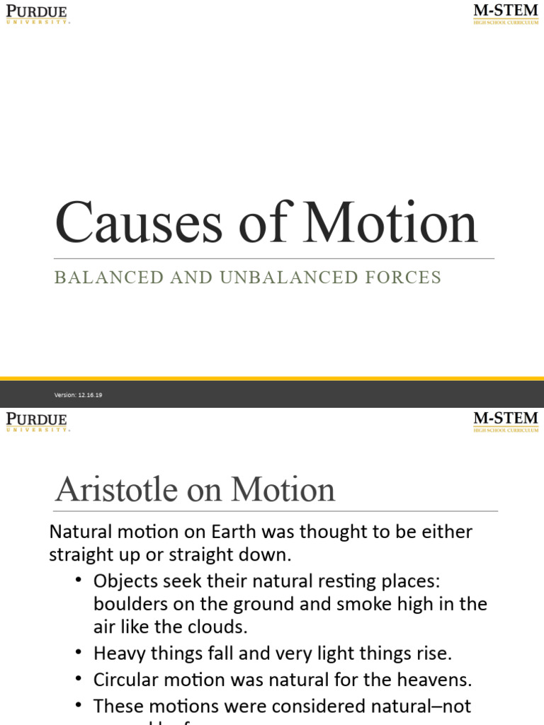 Physical Science Causes of Motion | PDF | Force | Inertia