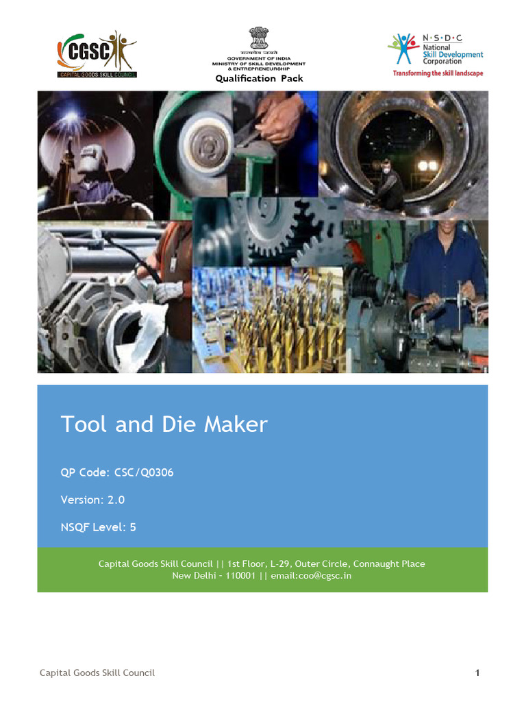 Tool and Die Maker: Qualification Pack | Download Free PDF | Machining ...
