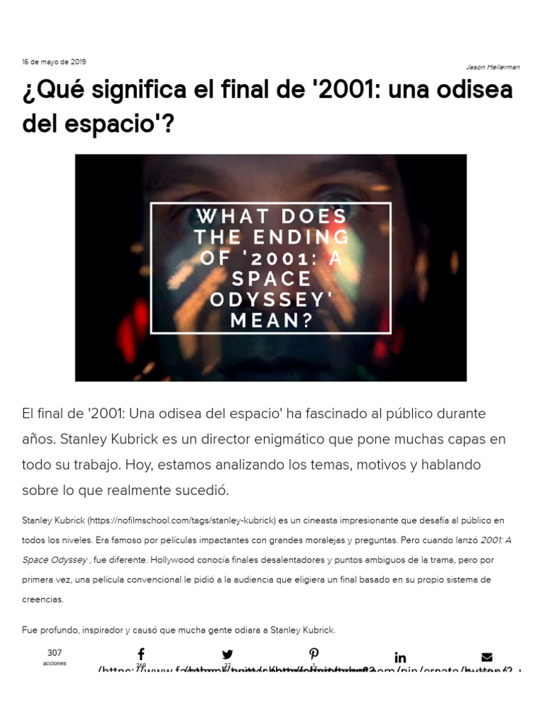 ¿Qué significa el final de '2001_ una odisea del espacio'_ | PDF | Vida ...