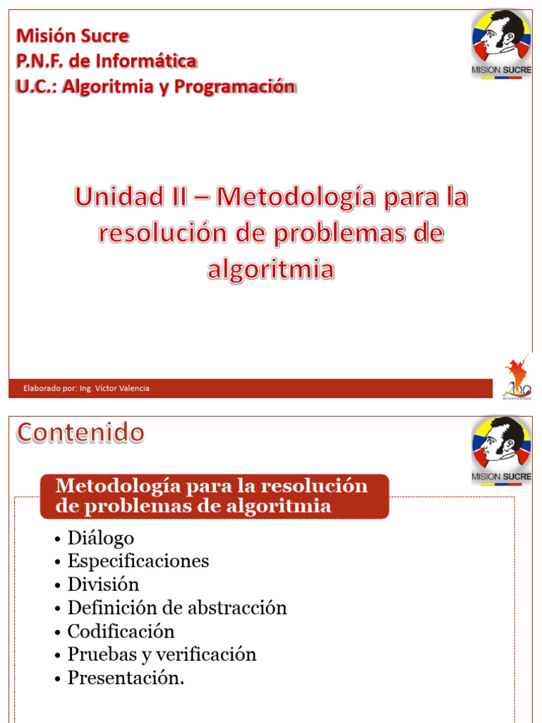 Misión Sucre P.N.F. de Informática U.C. - Algoritmia y Programación. Elaborado Por - Ing. Víctor ...