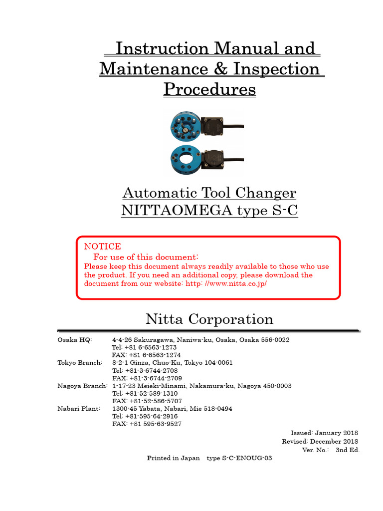 Tool Changer Manual for Technicians | PDF | Screw | Valve