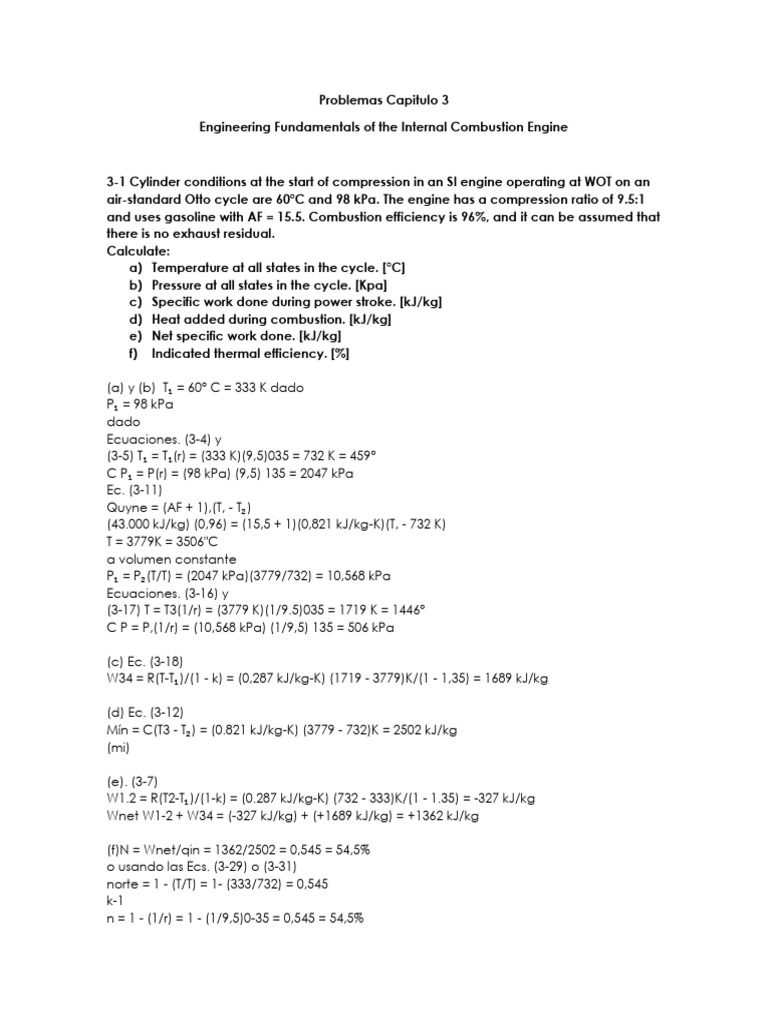 Problemas Cap 3 | PDF | Vehicle Technology | Quantity