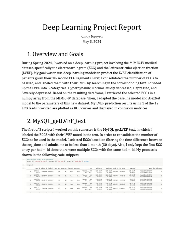 Deep Learning Project Report | PDF | Receiver Operating Characteristic ...