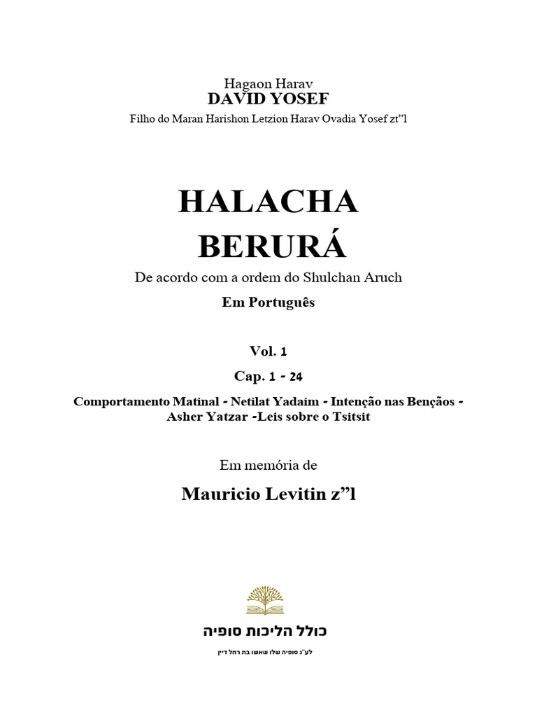 Halacha Berura Volume 1 1 | PDF
