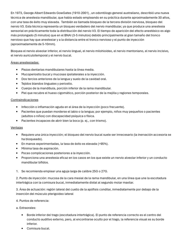 Tecnica Gow Gates | PDF | Anatomía humana | Anatomía