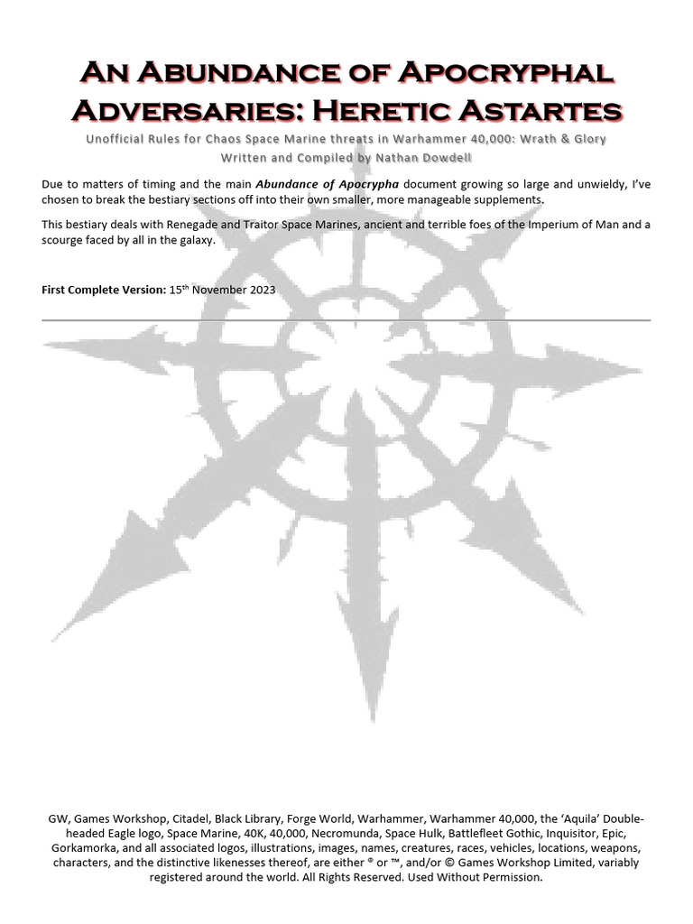 AA - Heretic Astartes v1 | PDF