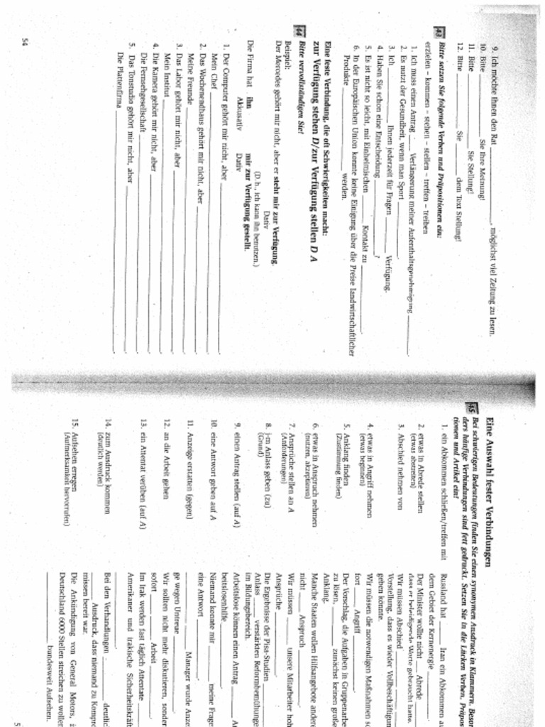 Feste Nomen-Verb-Verbindungen - Liste Incl. Bspe Im Satz - FVG Und ...