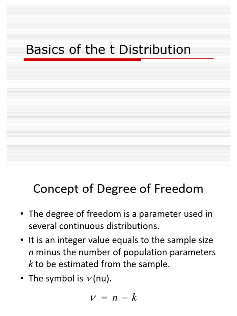 7 - T Distribution | PDF | Degrees Of Freedom (Statistics) | Estimator