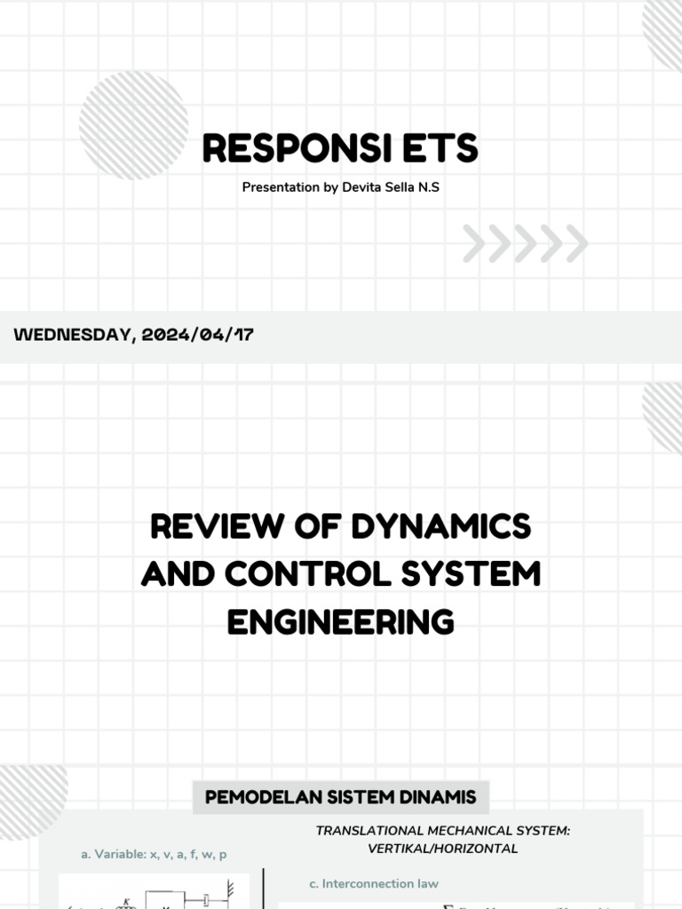 Engineering Control Systems Review | PDF | Science & Mathematics