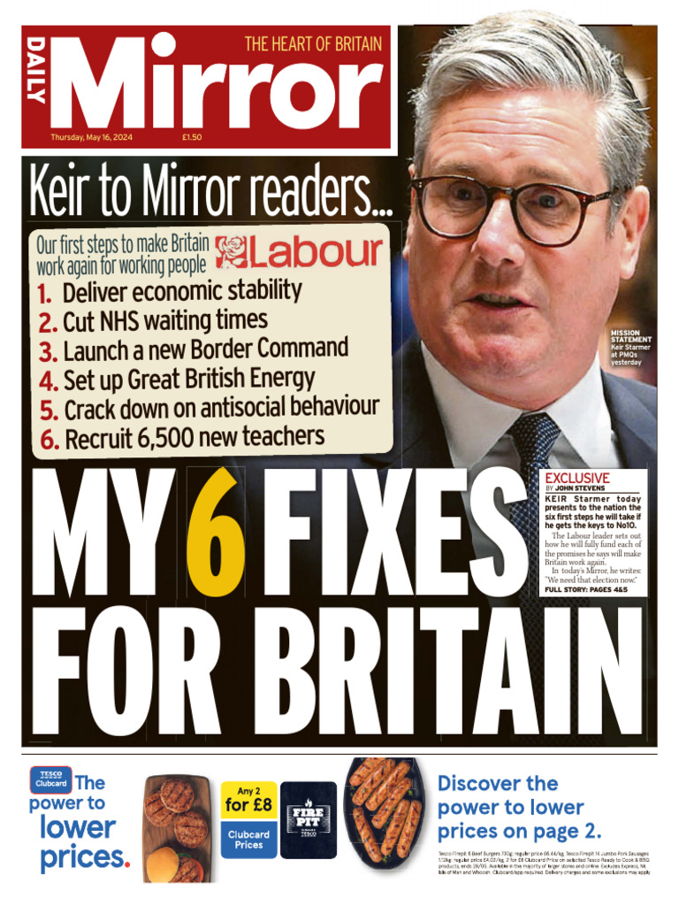 Daily Mirror - 16 May 2024 | PDF | Cost Of Living | National Health Service