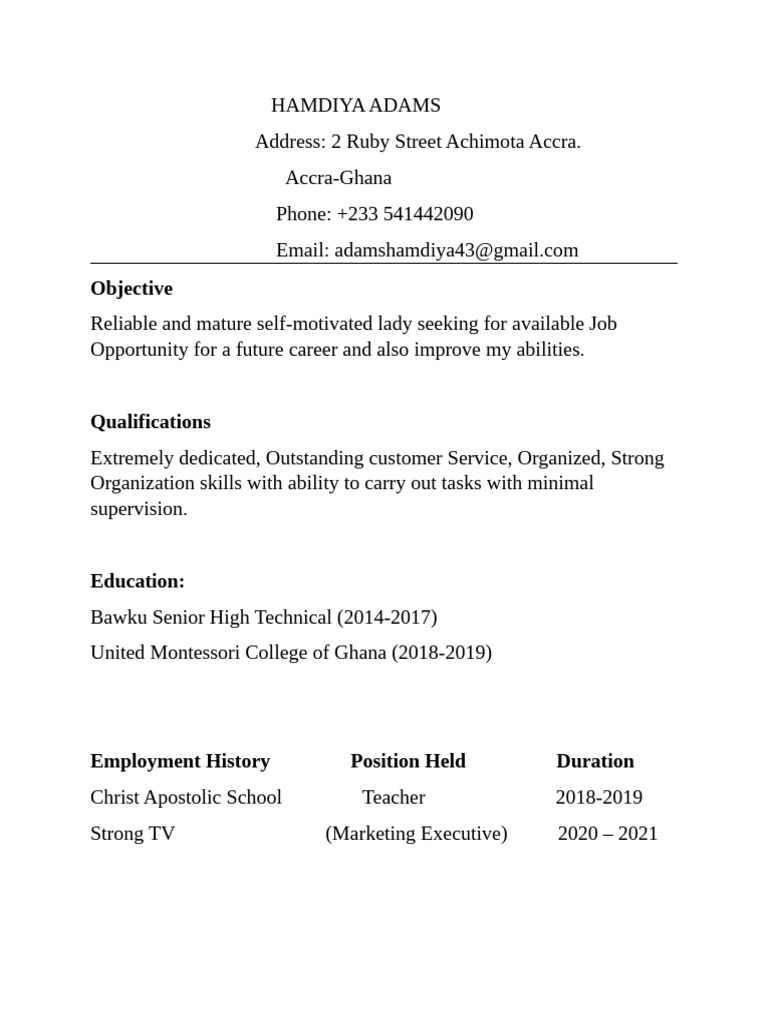 Hamdiya New CV | PDF