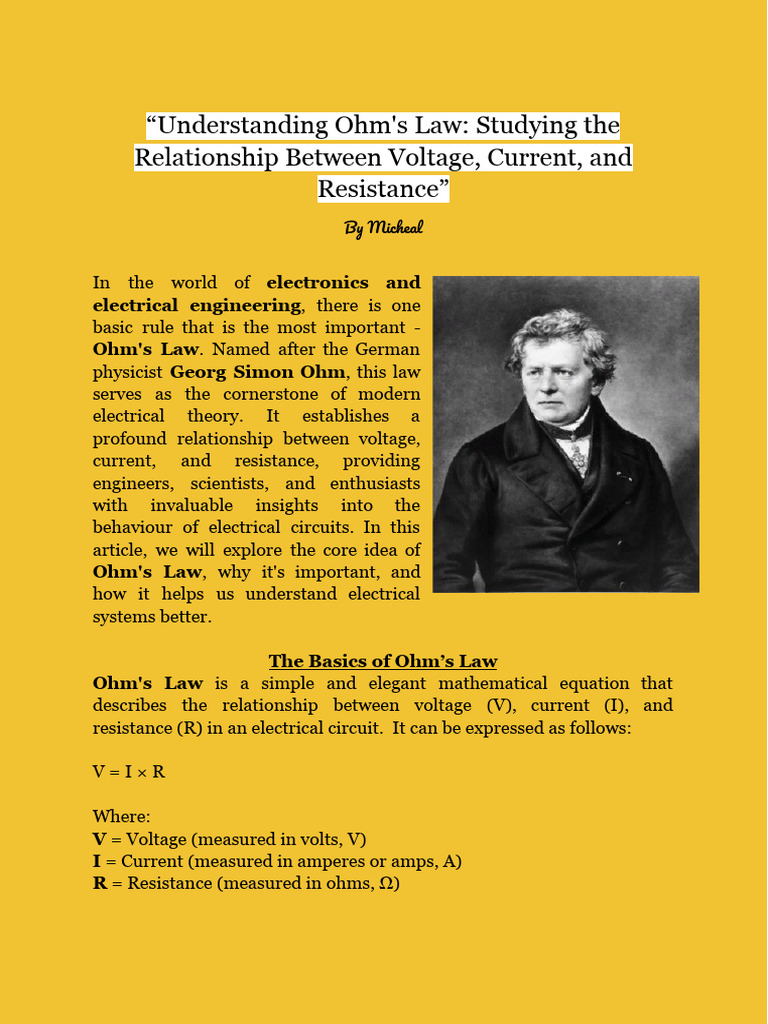 Understanding Ohm's Law - Studying The Relationship Between Voltage ...