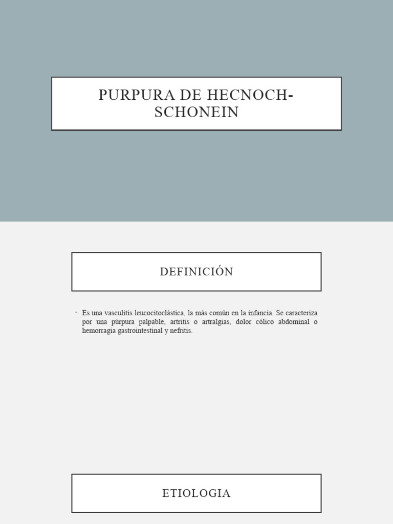 Purpura de Hecnoch Schonein | PDF | Epidemiología | Enfermedades y ...