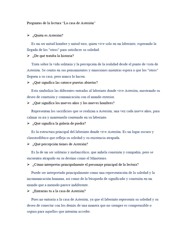 Preguntas de La Lectura | PDF