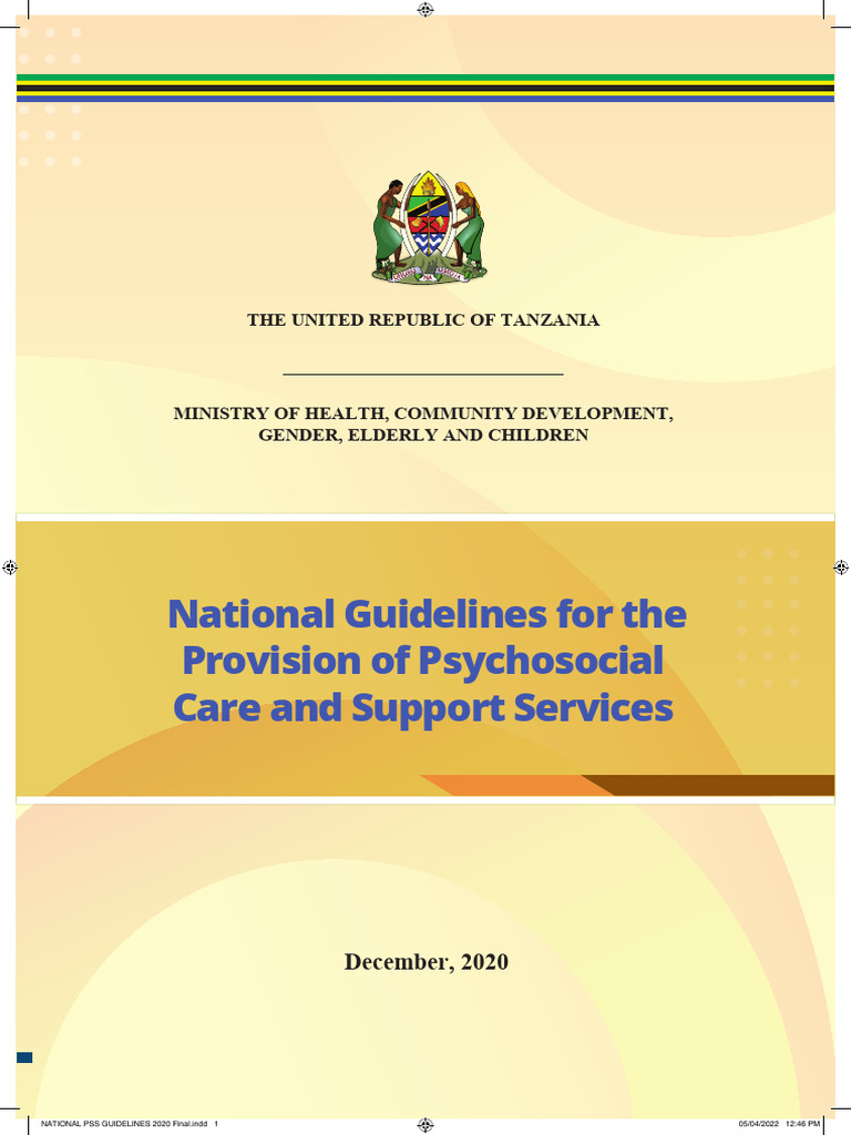 Tanzania National PSS Guidelines 2020 | PDF | Psychosocial | Well Being