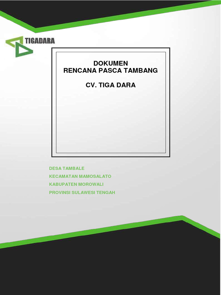 9b. Dokumen Rencana PascaTambang CV. Tiga Dara | PDF | Teknologi & Rekayasa