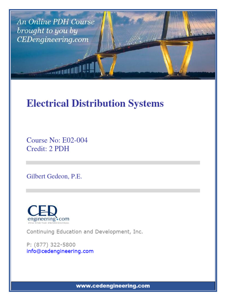 E02-004 - Electrical Distribution Systems - US | PDF | Fuse (Electrical) | Relay