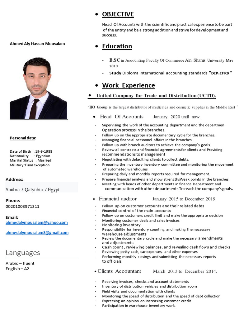 Ahmed Aly .CV | PDF | Inventory | Expense