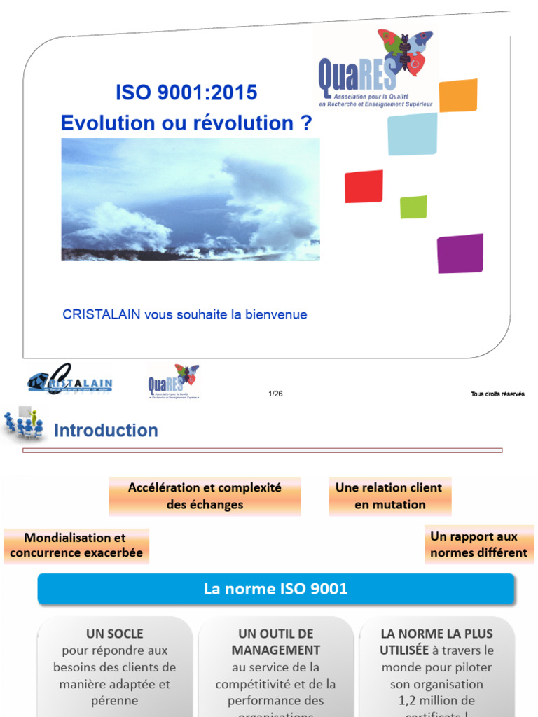 Évolution de la norme ISO 9001:2015 | PDF | Management de la qualité ...