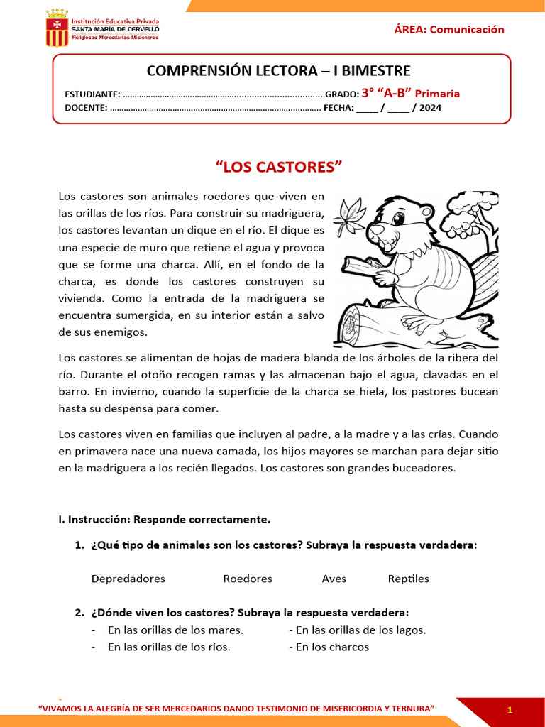 Datos y curiosidades sobre los castores | PDF | Castor | Zoología