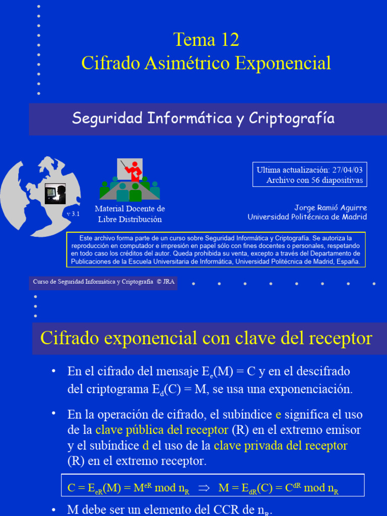 SItema 12 | PDF | Criptografía de clave pública | Clave (criptografía)