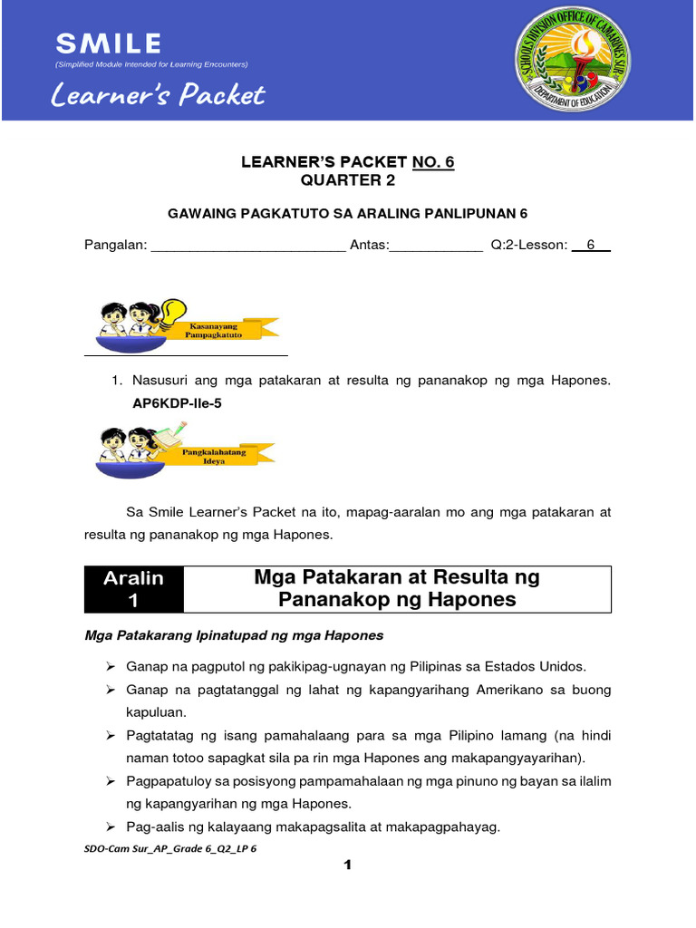 Grade 6 - Q2 - LP 6 | PDF