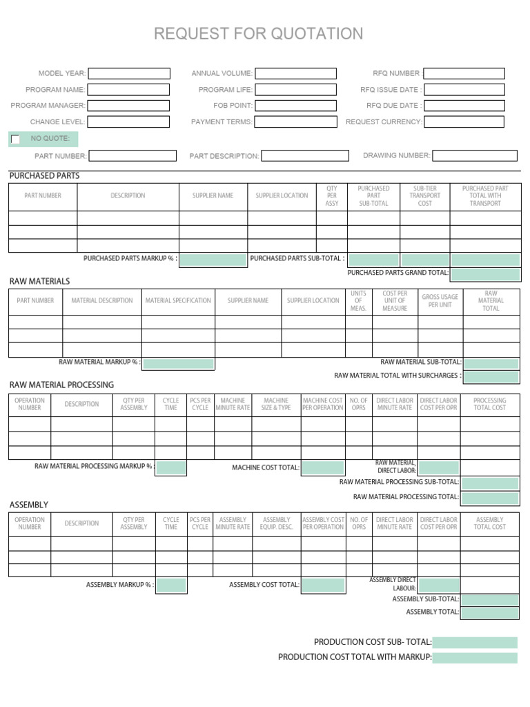 Example RFQ | PDF | Business | Economies