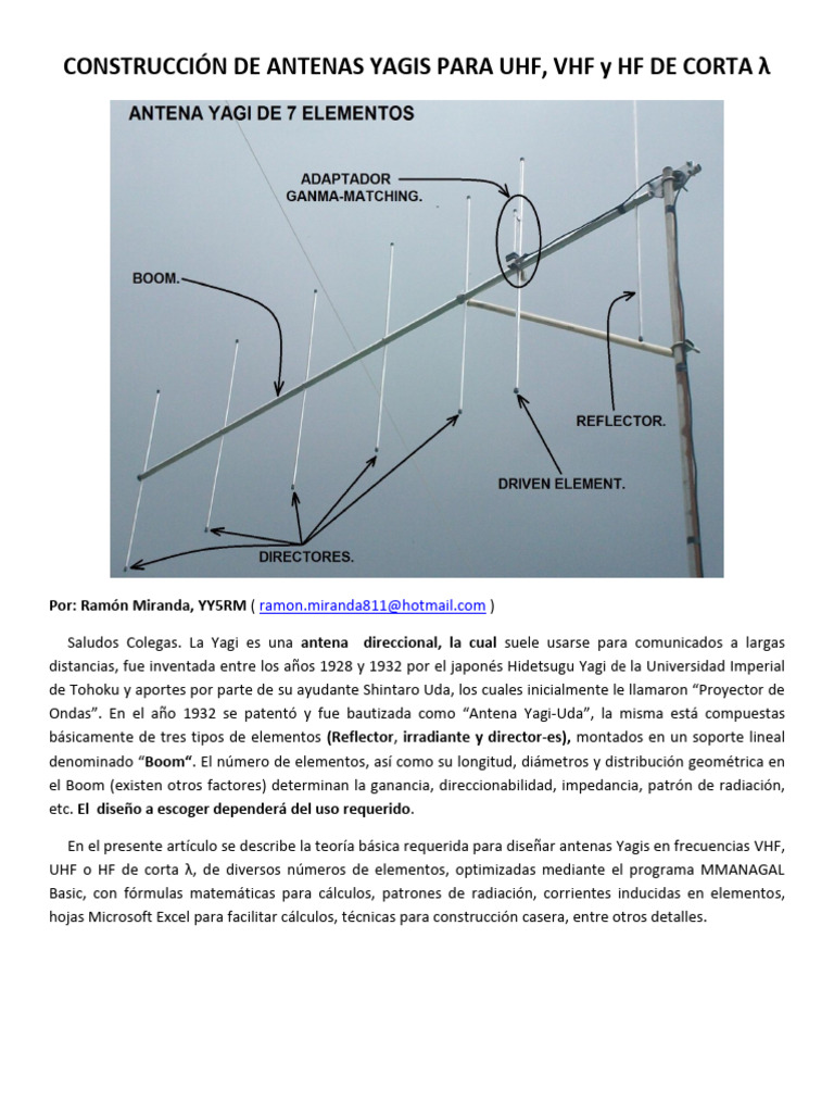 Antena Yagi 2 Metros | PDF | Antena (Radio) | Tecnología de radio