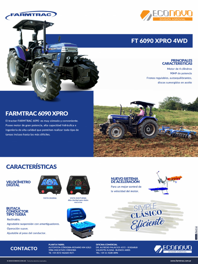 Tractor Farmtrac FT 6090 Folleto | PDF