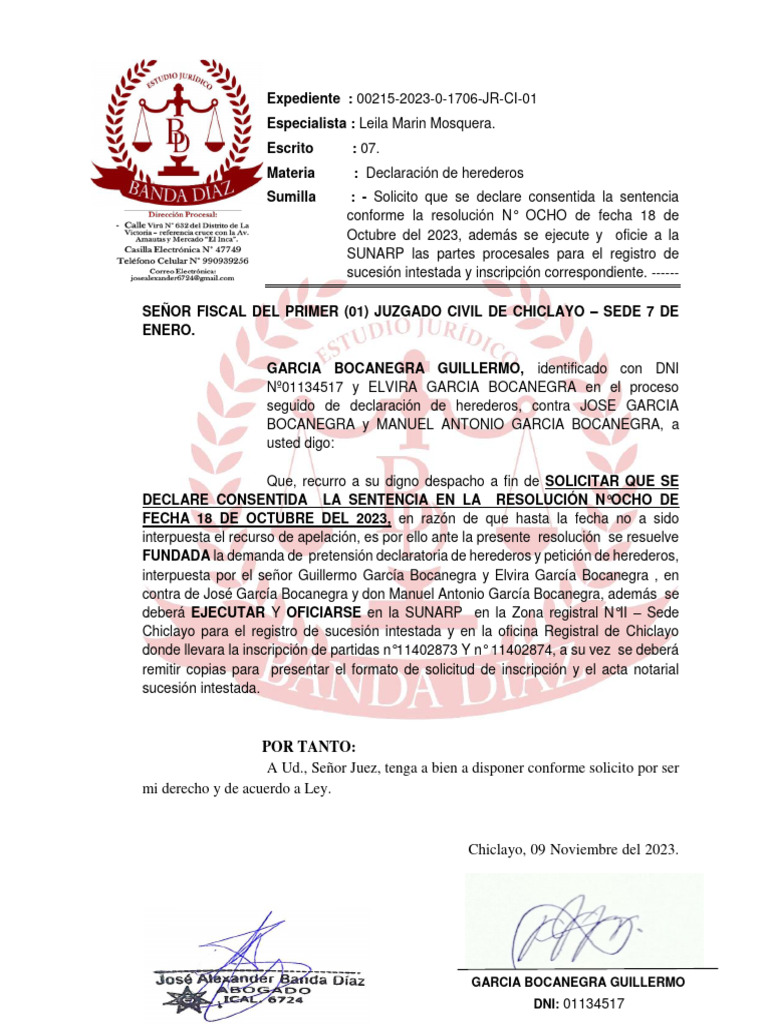 Consentida Garcia Bocanegra Guillermo | PDF