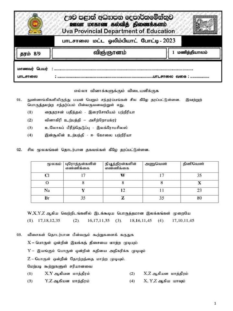 Grade 8-9 Science | PDF