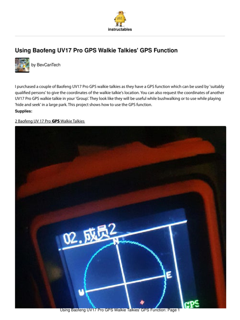Using GPS on Baofeng UV17 Pro Walkie Talkies | PDF | Global Positioning ...
