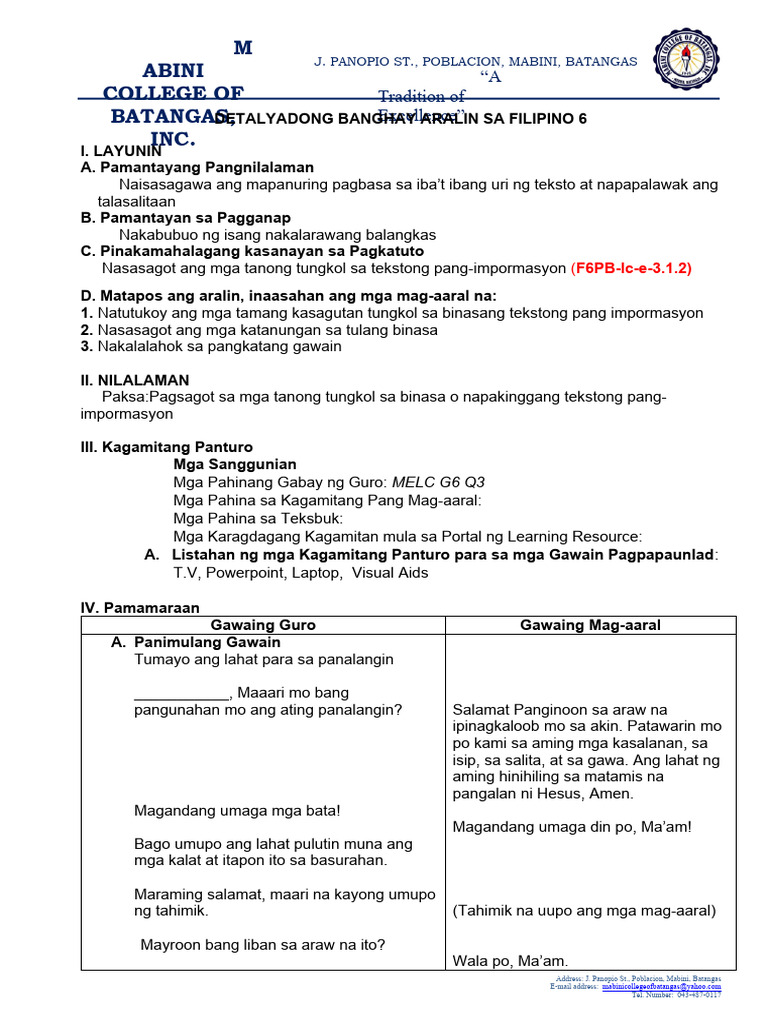 Final Demo DLP Pagtuturo Sa Filipino | PDF