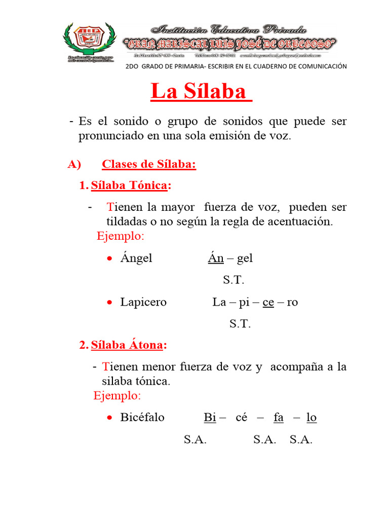 La Sílaba | PDF | Fonética