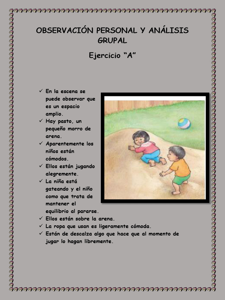 OBSERVACIÓN PERSONAL Y ANÁLISIS GRUPAL | PDF