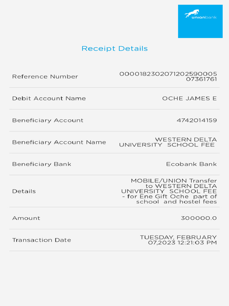 Union Receipt 1675768874889 | PDF