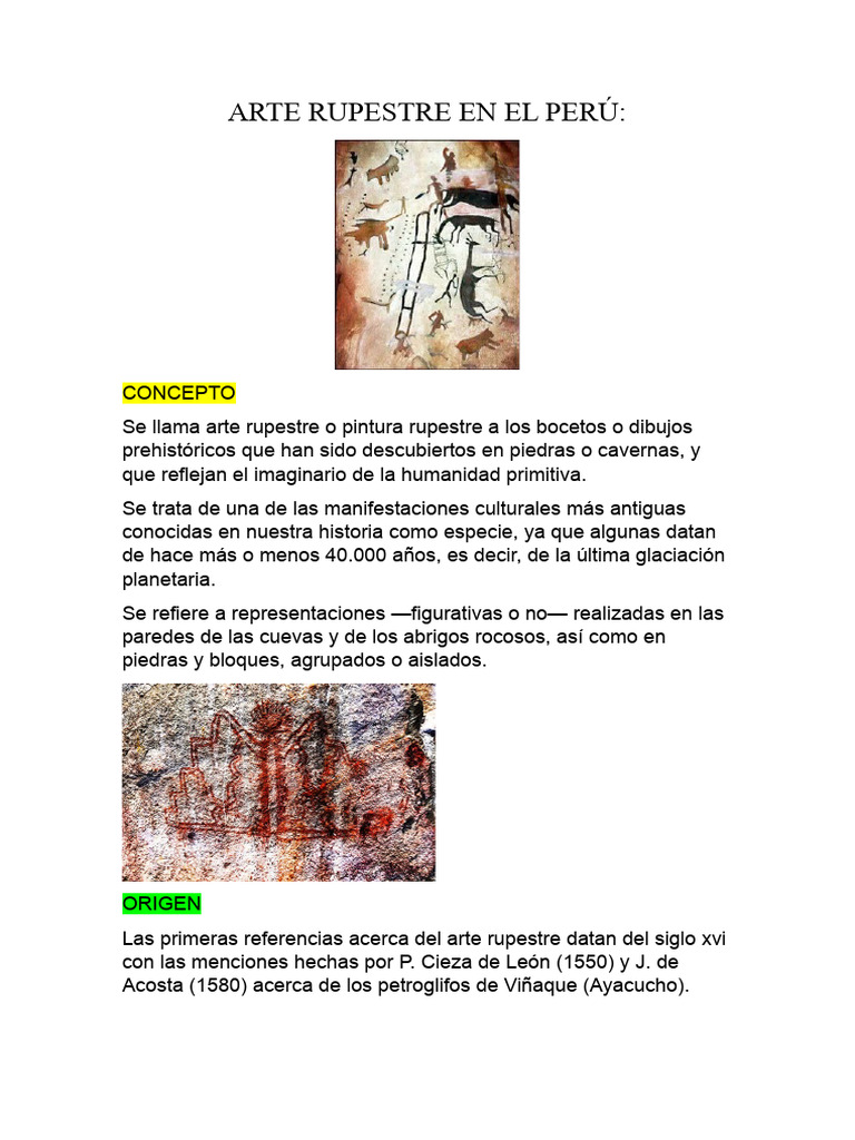 Arte Rupestre en El Perú | PDF | Arte roquero | Las artes
