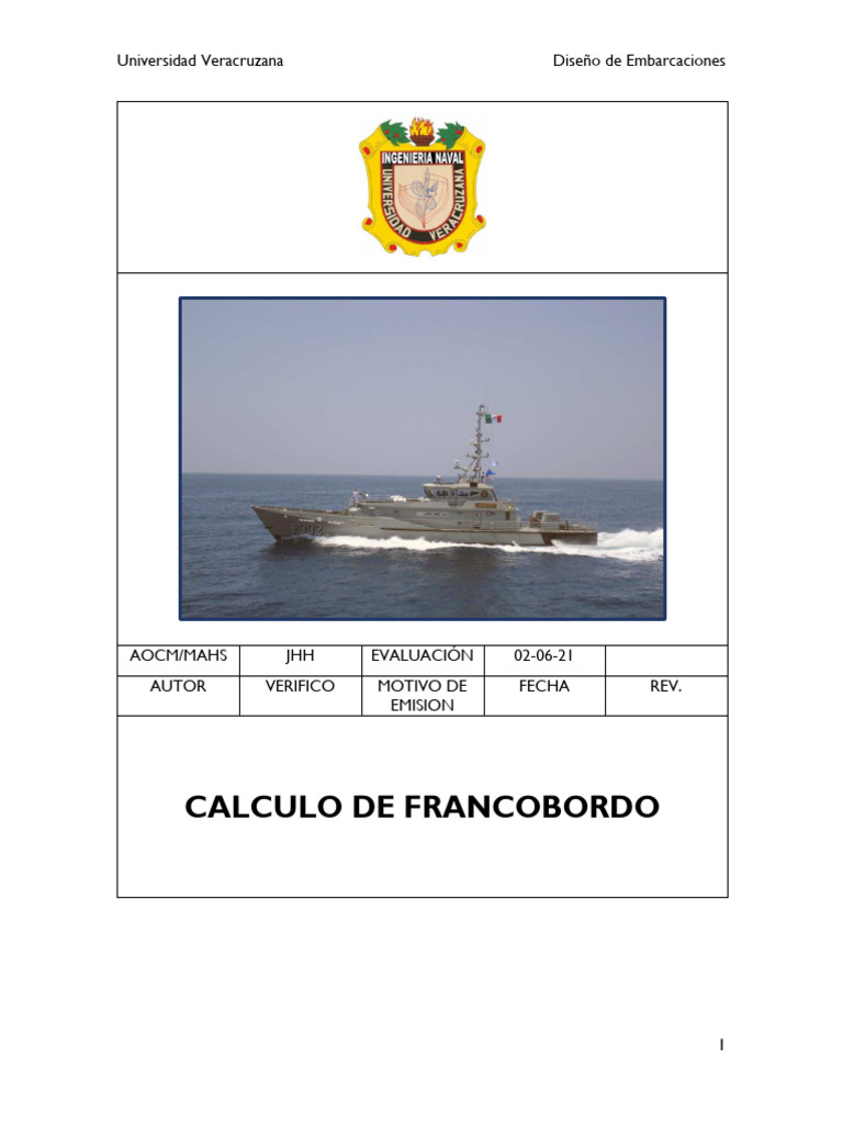 Actividad - 4 - Calculo de Francobordo - PATRULLA COSTERA | PDF | Embarcación | Buques