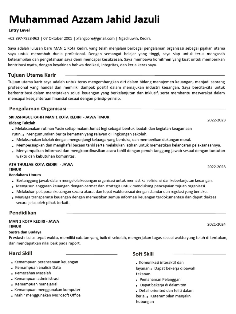 Curriculum Vitae - Muhammad Azzam | PDF